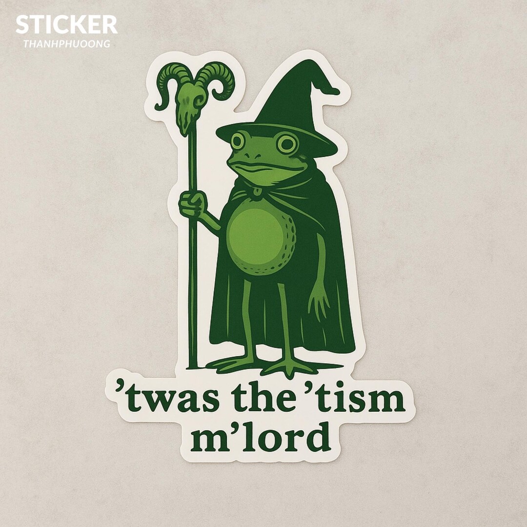 Twas the Tism Frog Wizard Sticker, Funny Autism Sticker, Autism Gift ...