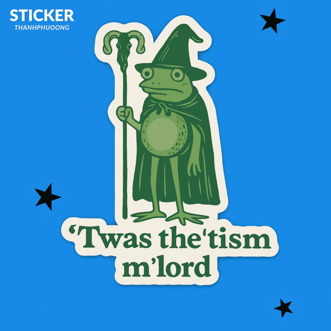 Twas the Tism Frog Wizard Sticker, Funny Autism Sticker, Autism Gift ...