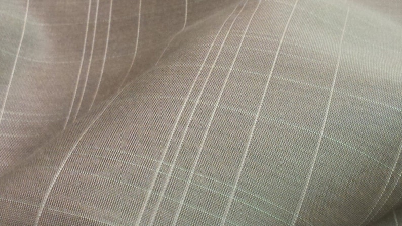 Taupe PLAID Light Tan Ivory COTTON BLEND Drapery Fabric Home Decor by ...