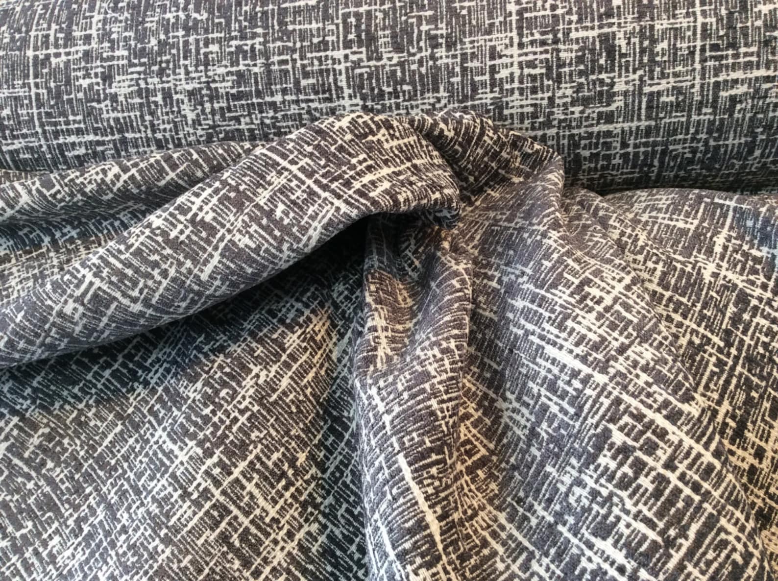 Woven TWEED Dark GRAY WHITE Upholstery Fabric, 16-22-23-0916 - Etsy