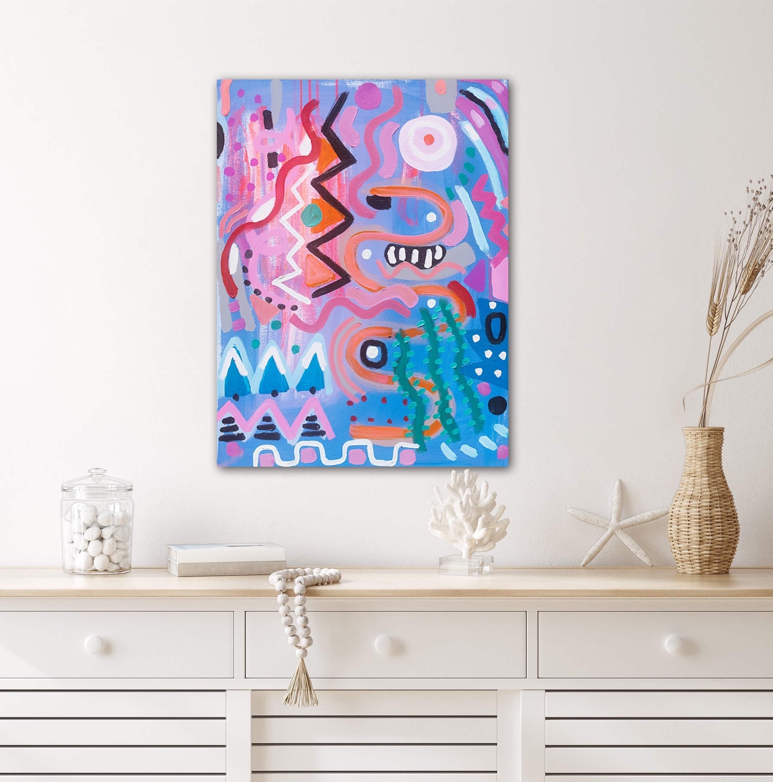 DEEP SEA SONG Original Abstract Art Oil Painting on Canvas 24 - Etsy