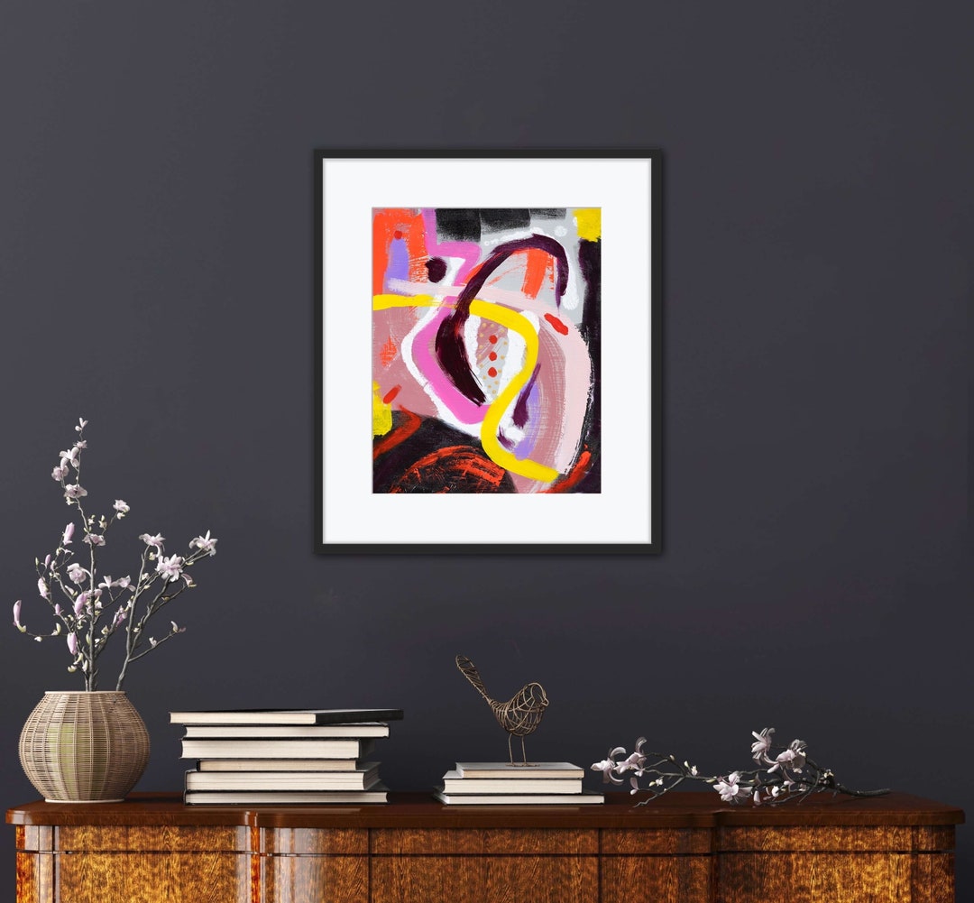 CRADLE Original Contemporary Art Abstract Acrylic PAINTING on Mat Board ...