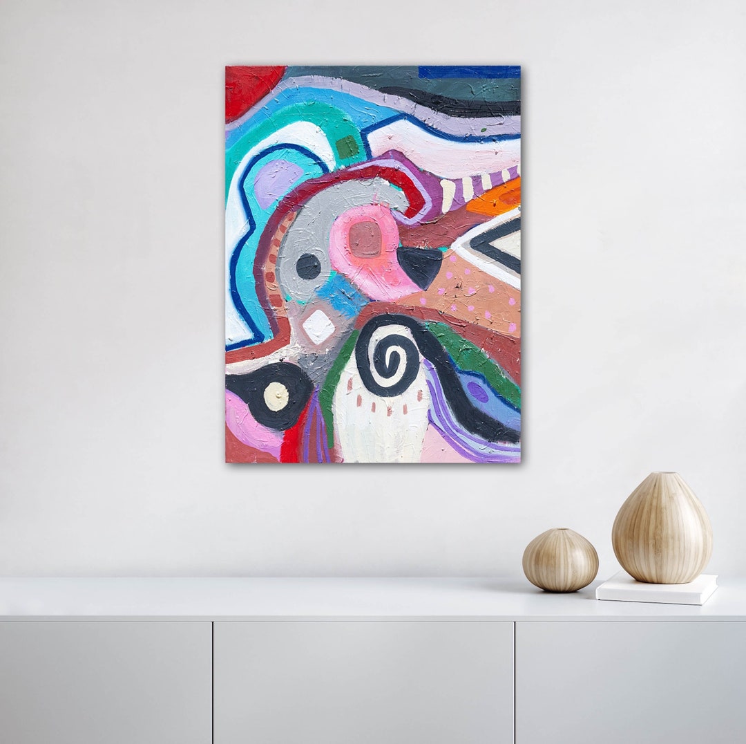 Original Contemporary Abstract Art Oil Painting on Canvas 24 X 18 ...