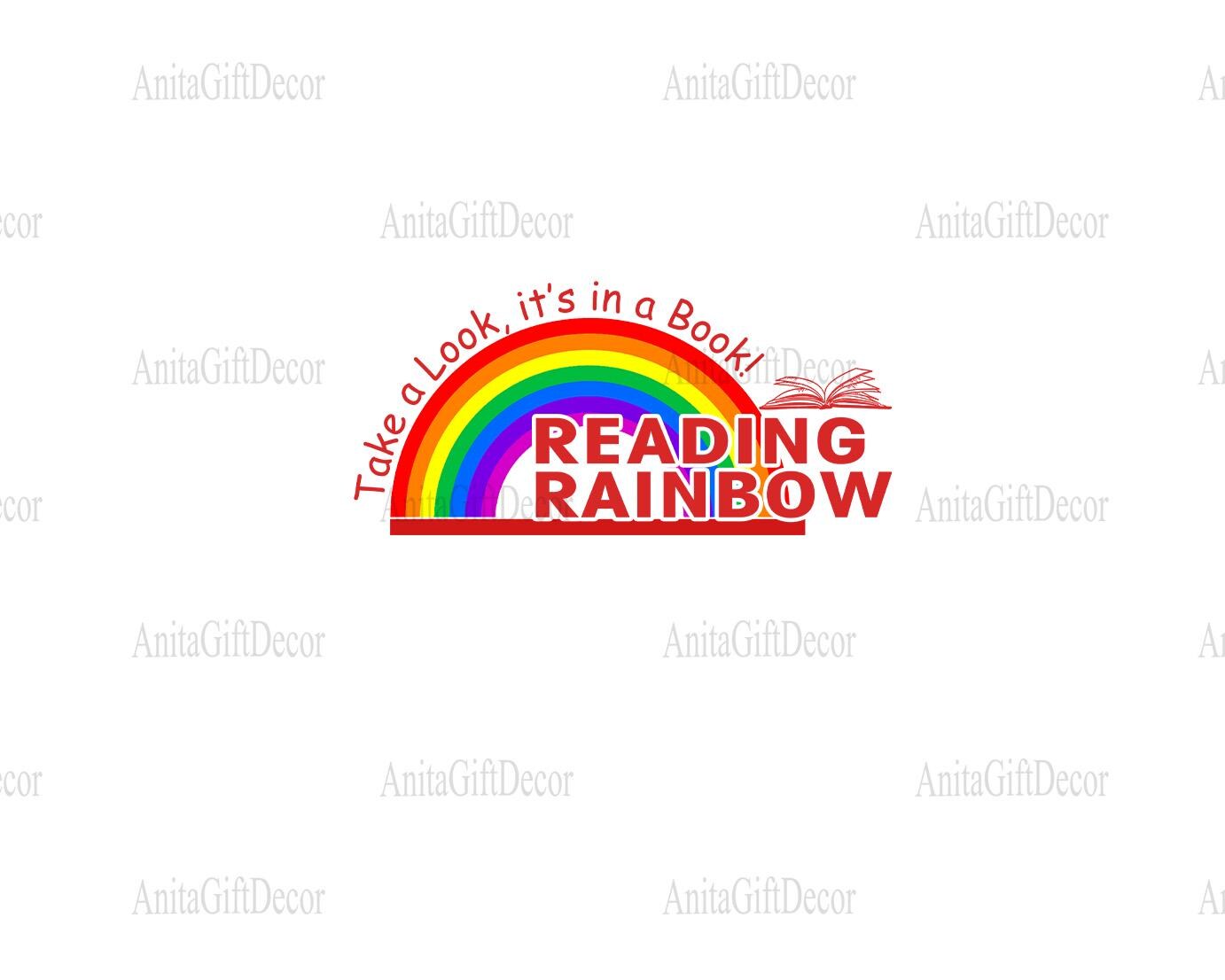 Reading Rainbow Png, Book Lover Png Gift, Retro Librarian Png, Teacher ...