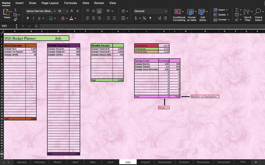 2025 Full Year Budget Planner Template | Monthly & Yearly Budget ...