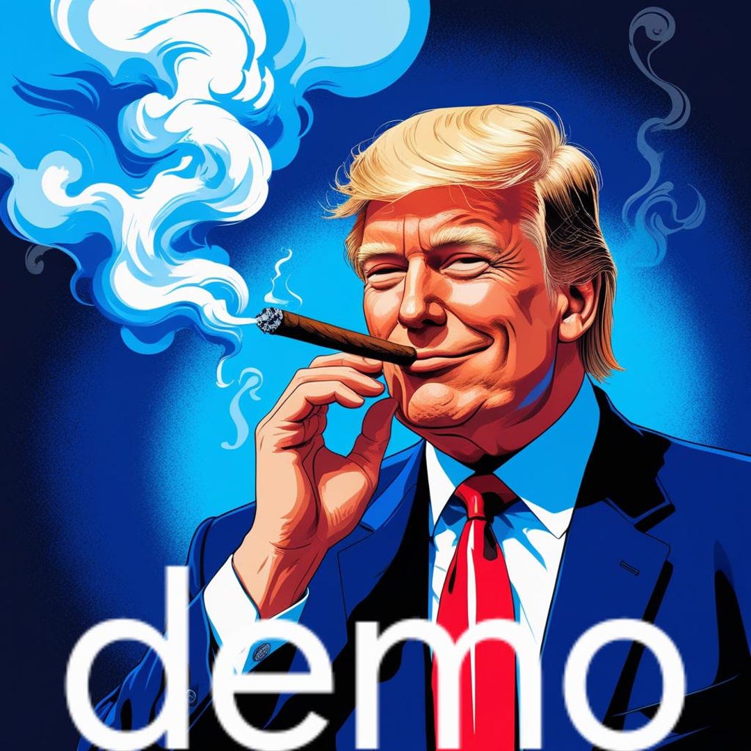 Donald Trump Smoking Cigar Digital File. Great for Printing, T-shirt ...