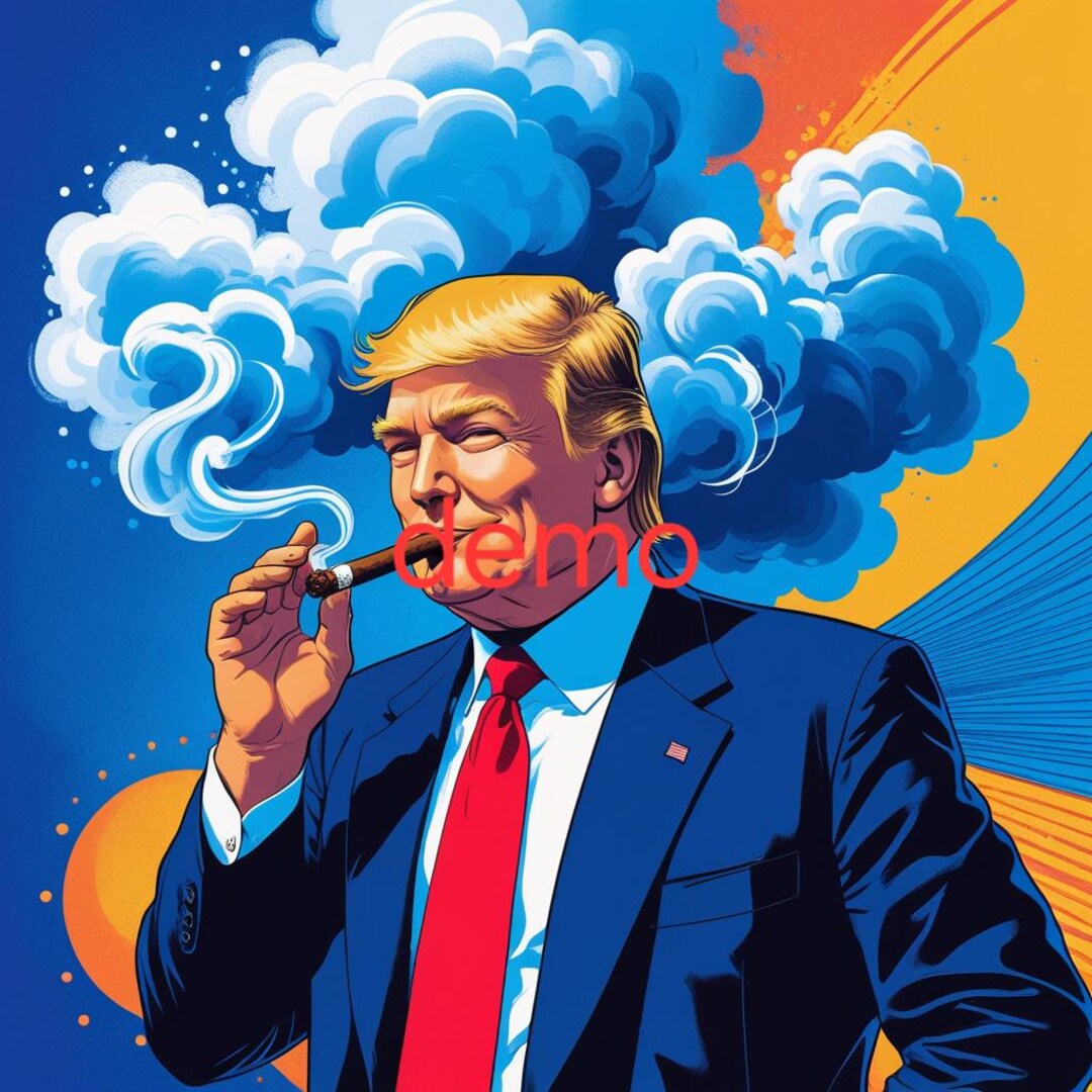 Donald Trump Smoking Cigar Digital File. Great for Printing, T-shirt ...
