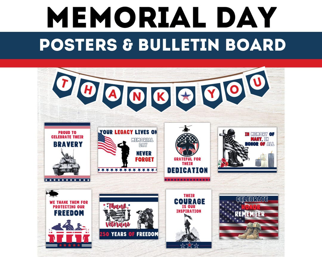Memorial Day Bulletin Board Kit | Patriotic Classroom Decoration ...