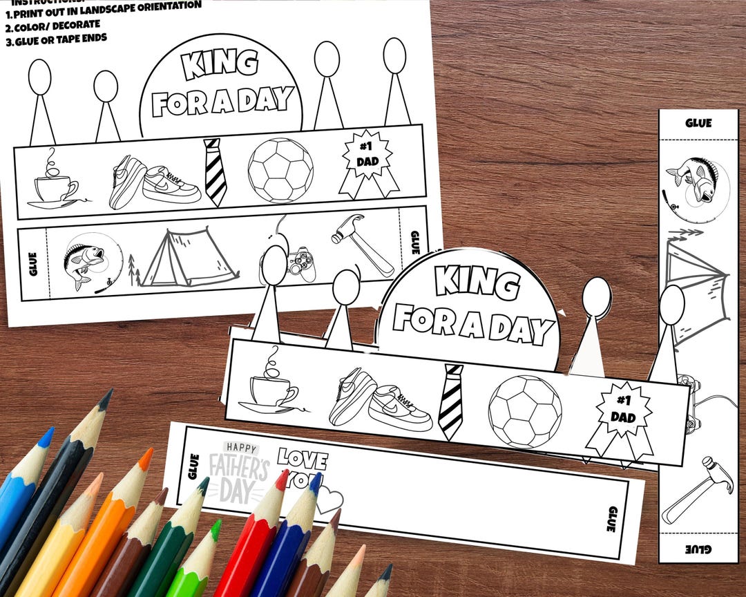 Father's Day Crown Craft: Kids Printable Gift (PDF Pattern) - Etsy