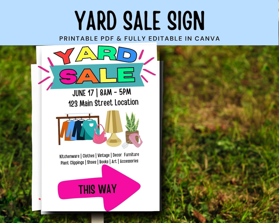 Editable Yard Sign Template, Canva Printable (digital Download - Etsy
