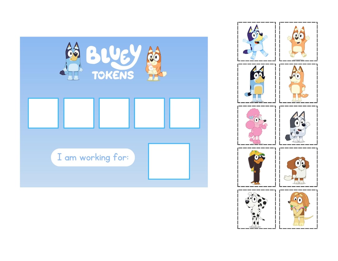Bluey Token Board - Etsy