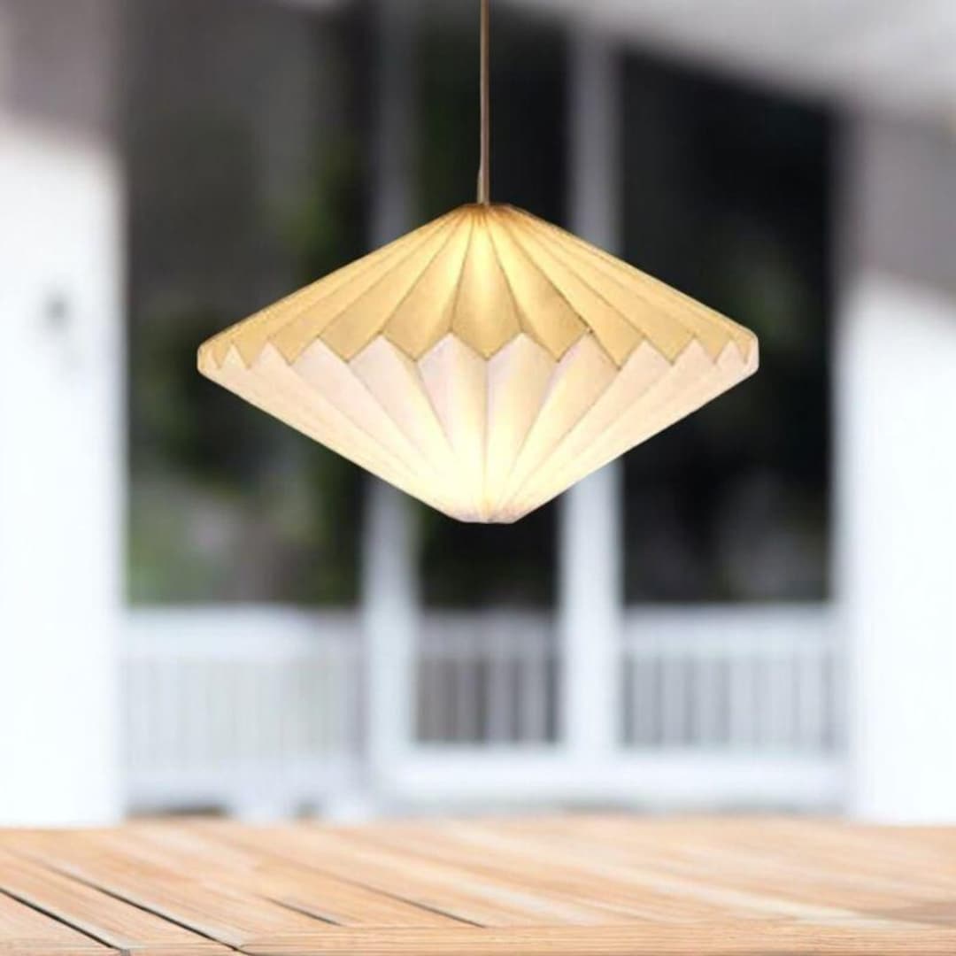 Japandi Origami Pendant Light - Minimalist Hanging Lampshade for Modern ...