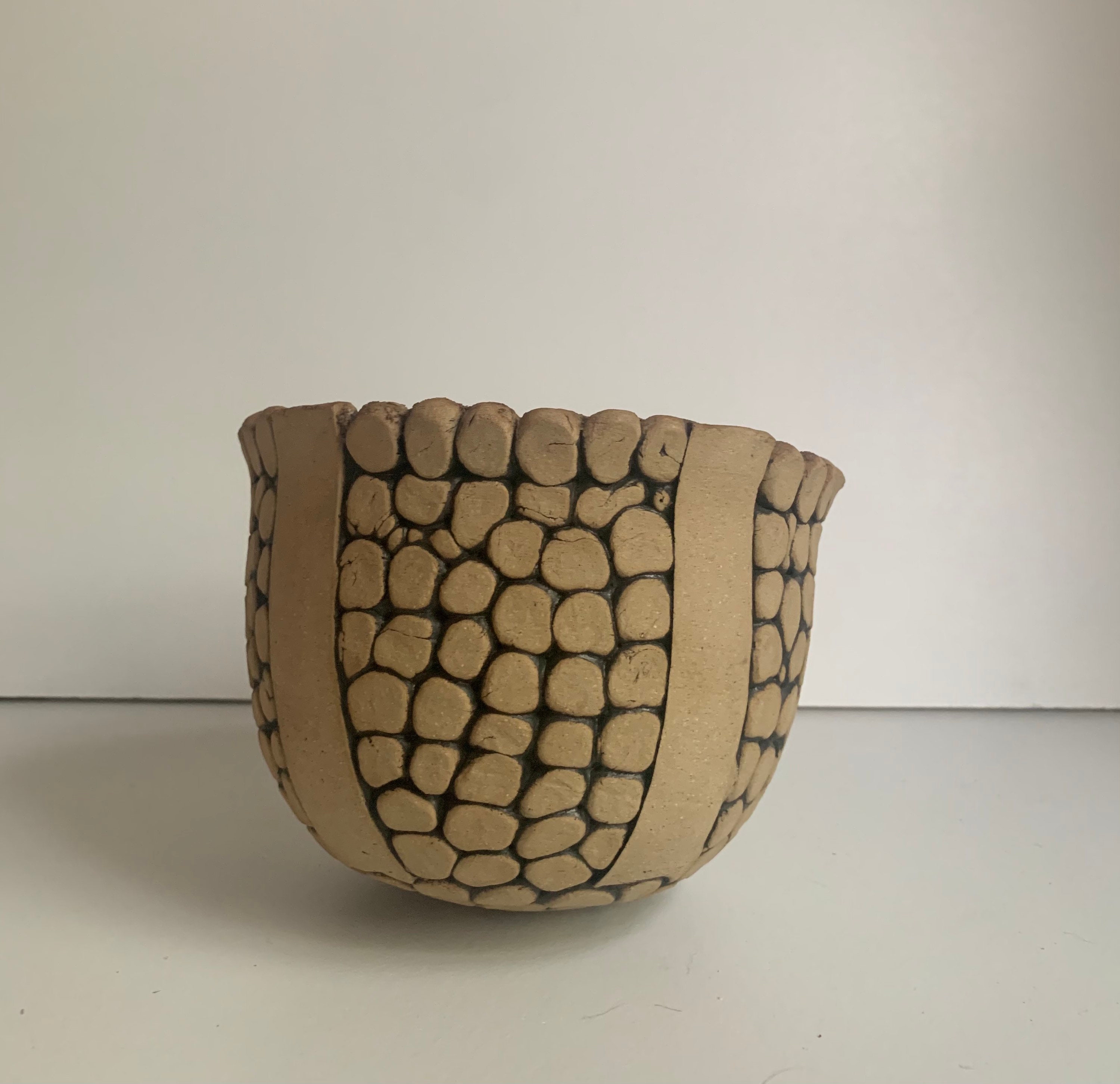 Nulton Stoneware Studio Pottery Incised Vessel Planter | Etsy