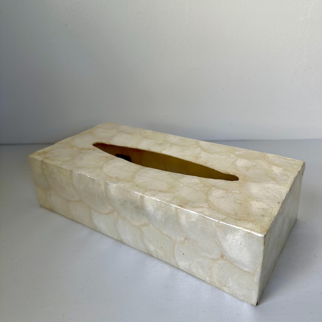 Vintage Shell Craft Capiz Shell Tissue Holder - Etsy