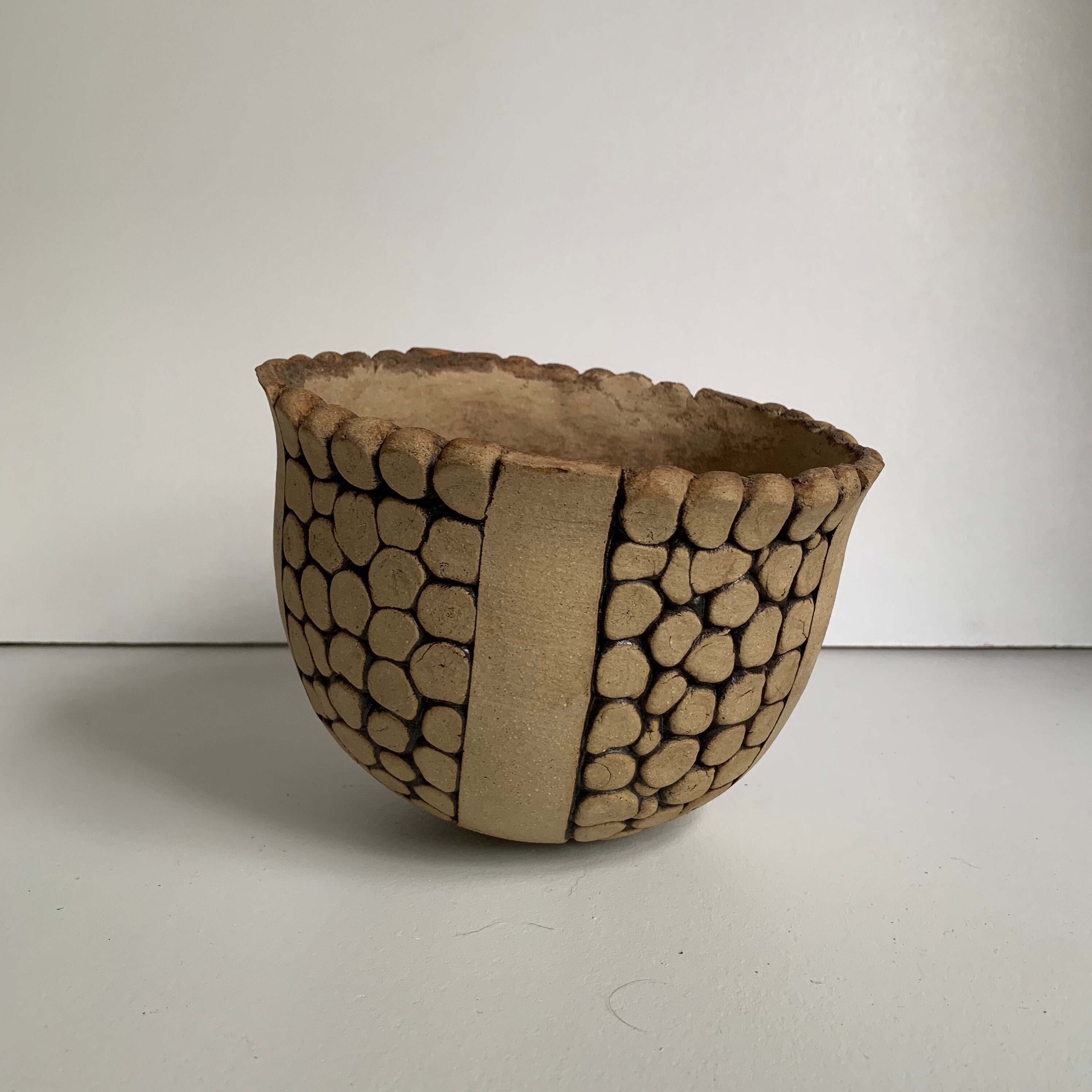 Nulton Stoneware Studio Pottery Incised Vessel Planter | Etsy