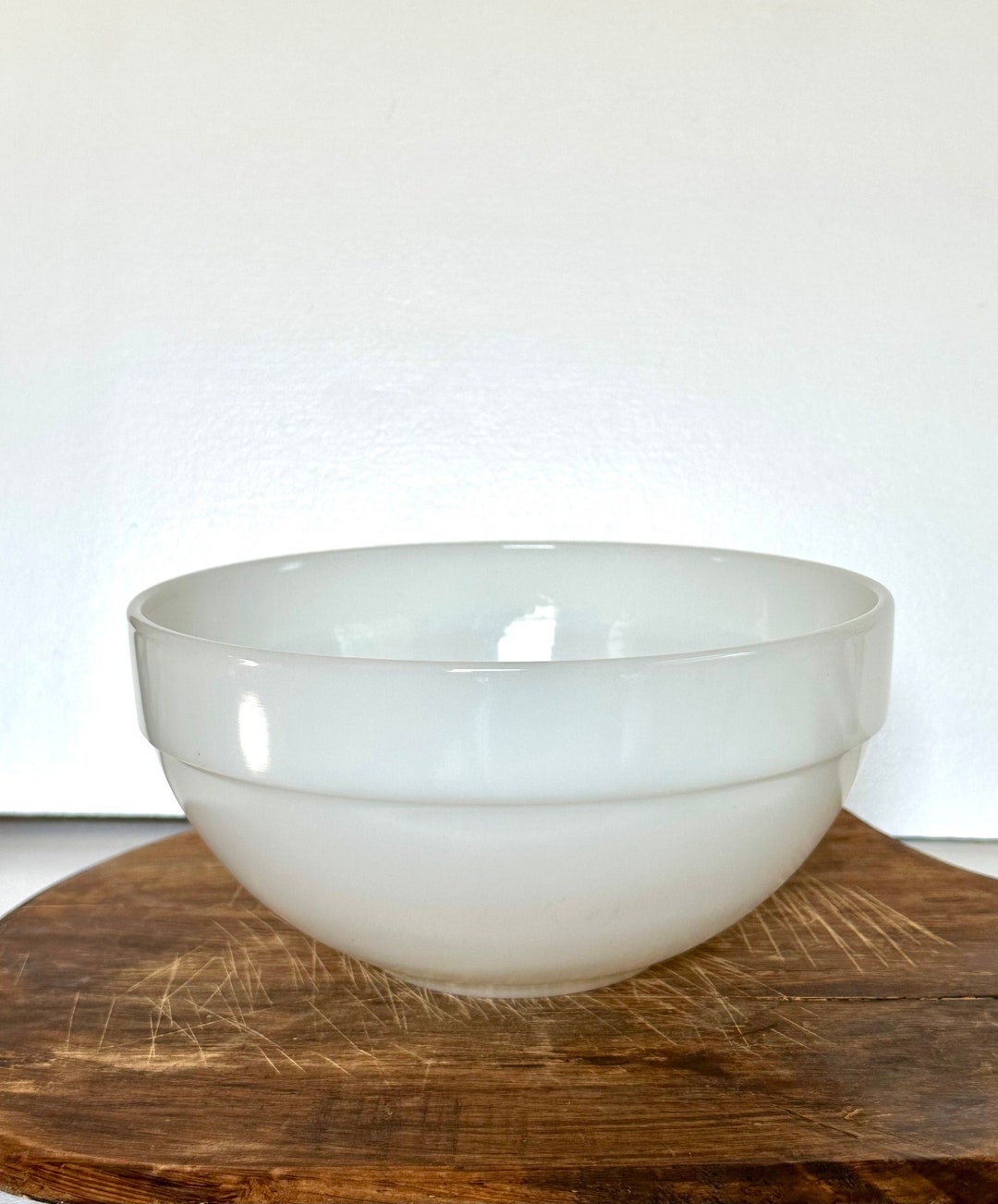 8 3/4 In. Anchor Hocking Fire King Milk Glass Banded Mixing Bowl 14 - Etsy