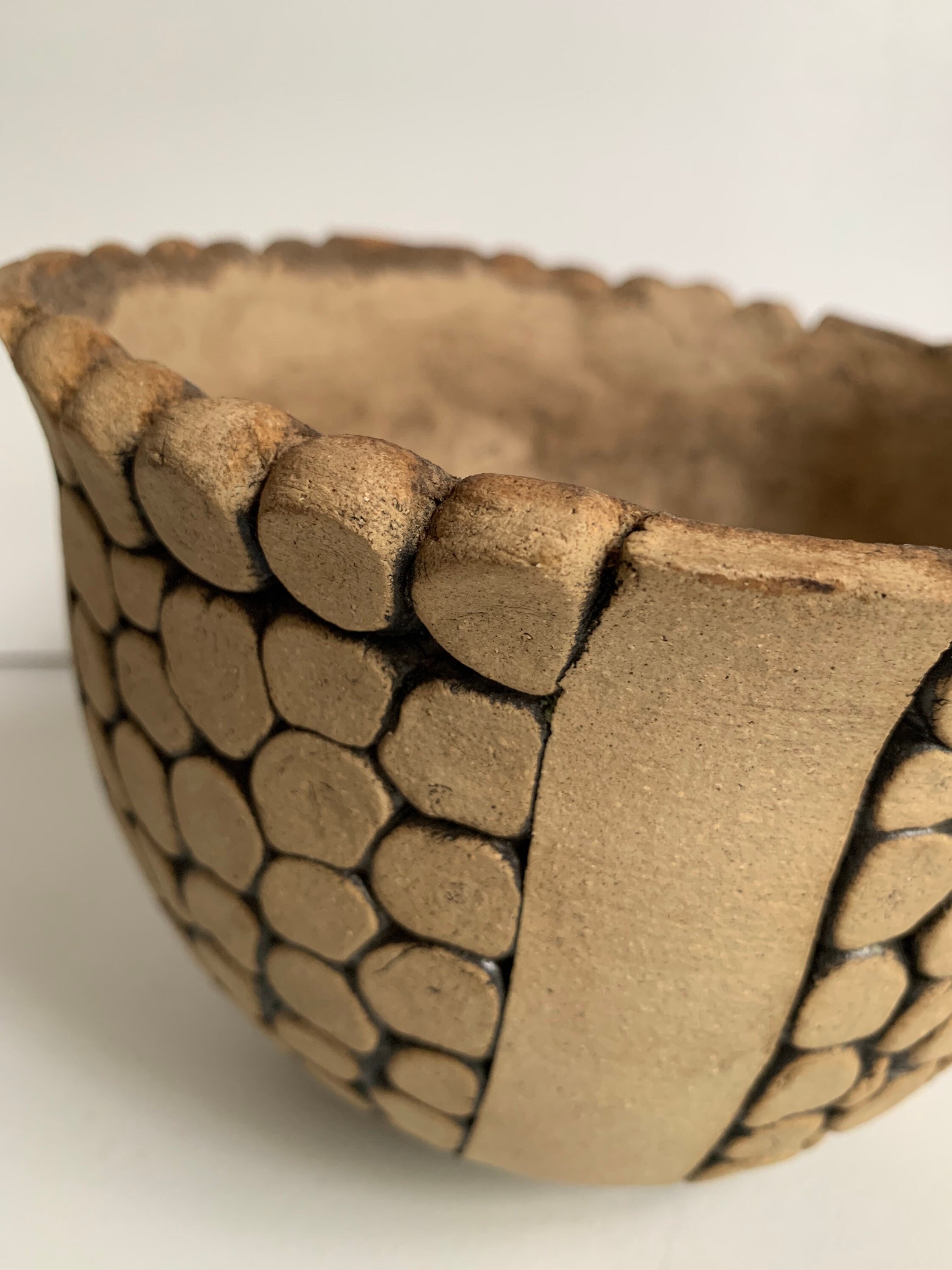 Nulton Stoneware Studio Pottery Incised Vessel Planter | Etsy