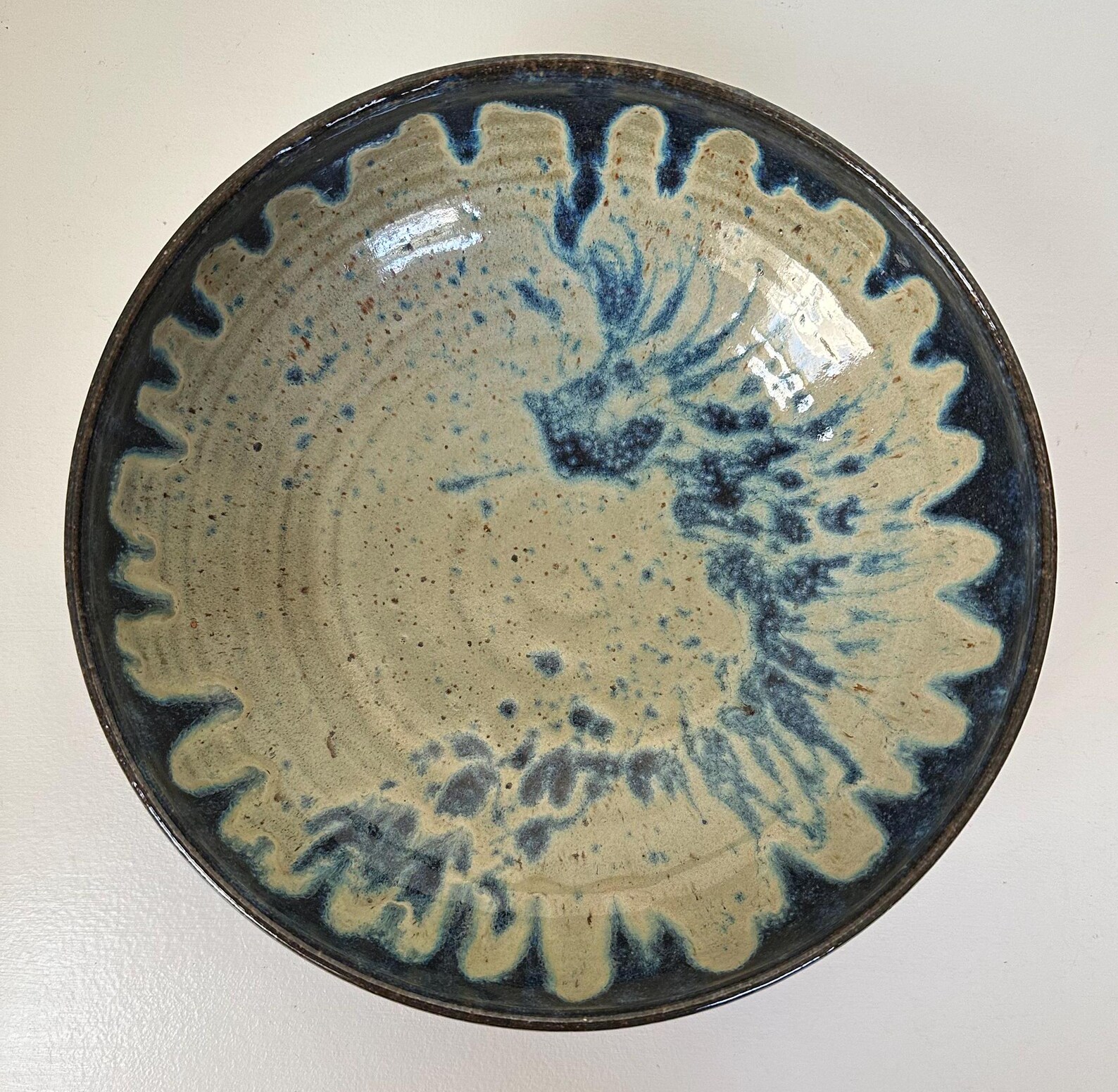 Blue 1970 H A Jacob Studio Drip Pottery Bowl - Etsy