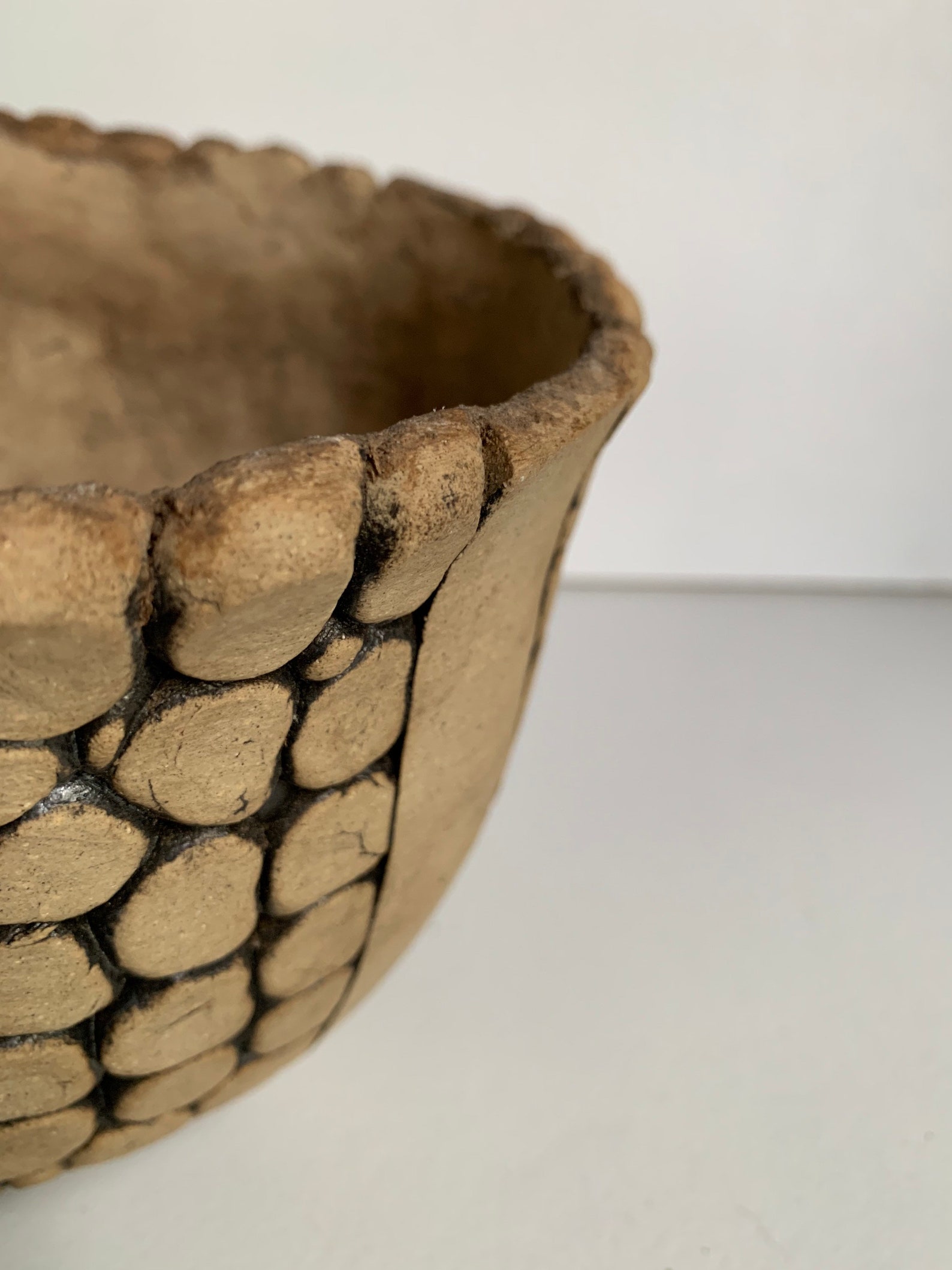 Nulton Stoneware Studio Pottery Incised Vessel Planter | Etsy