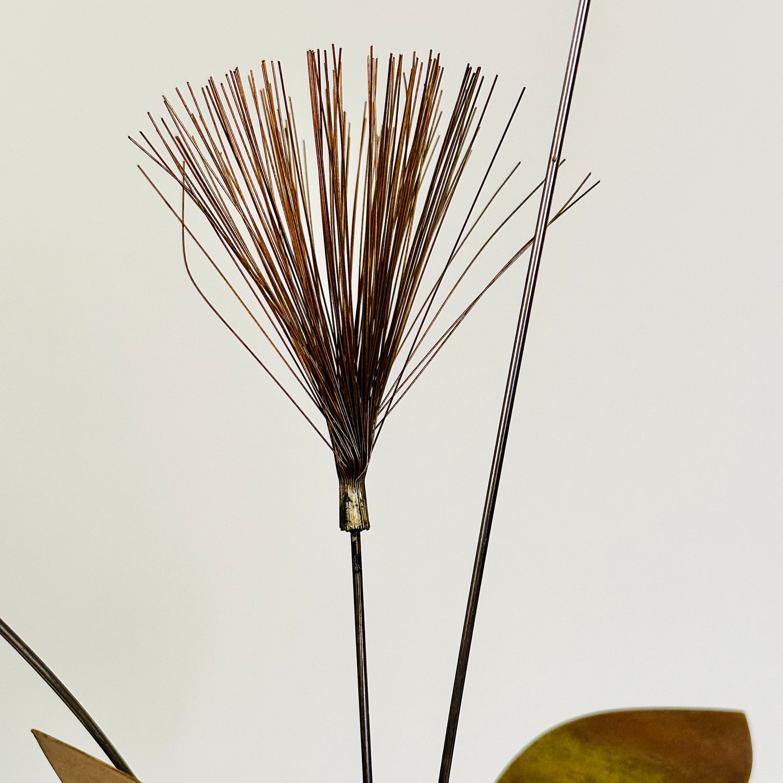 1970 Curtis Jere Bronze Bird on Spray Brass and Quartz Table Sculpture ...