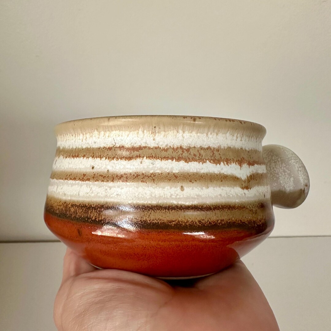 Ombre Striped Studio Pottery Lug Handle Chili/soup Bowl - Etsy