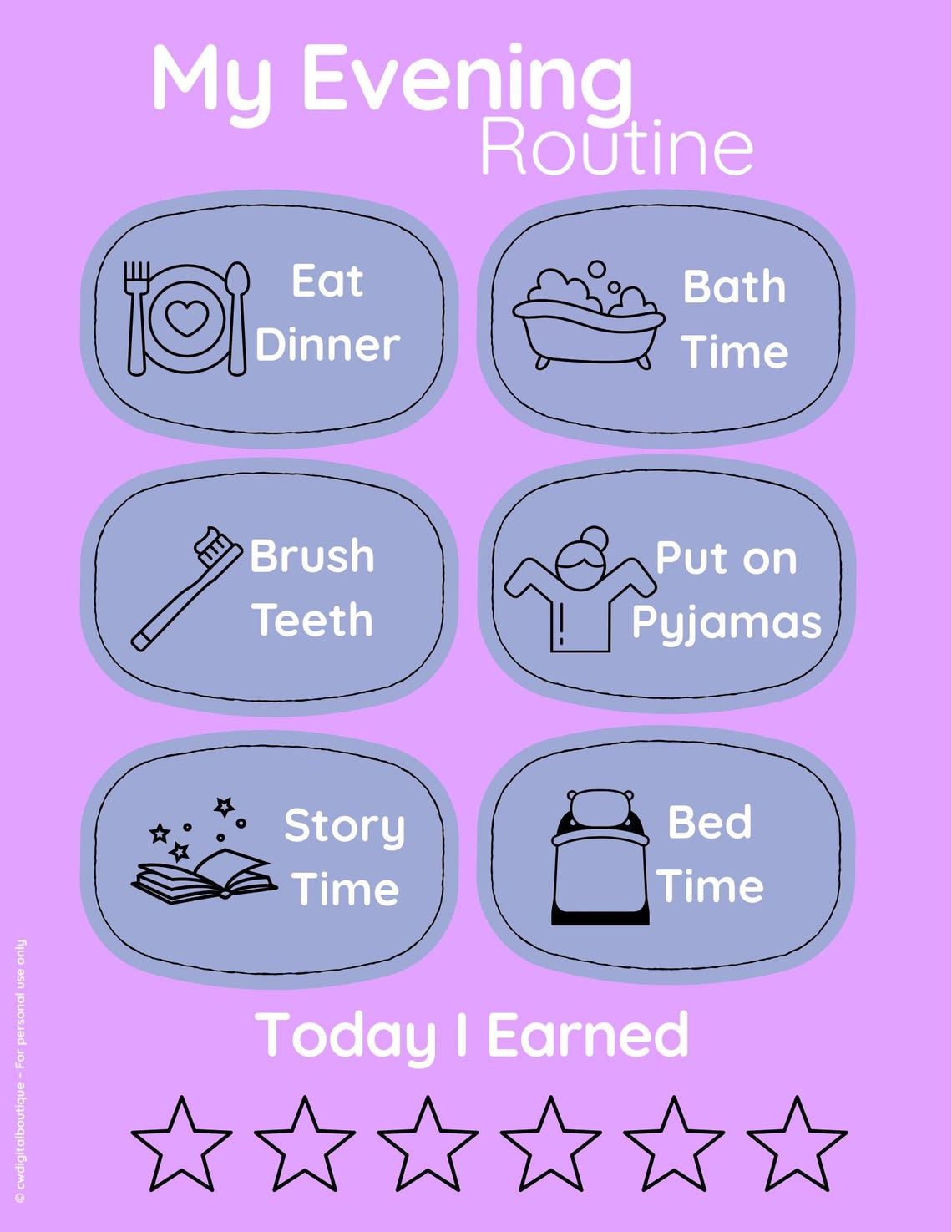 Editable Kids Morning and Evening Routine Bundle | Reward Charts ...