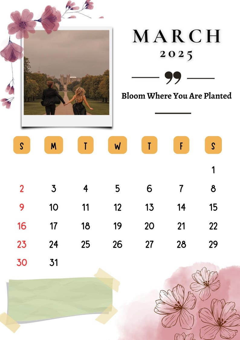 2025 Printable Calendar Canva Template – Minimalist A4 Digital Monthly ...