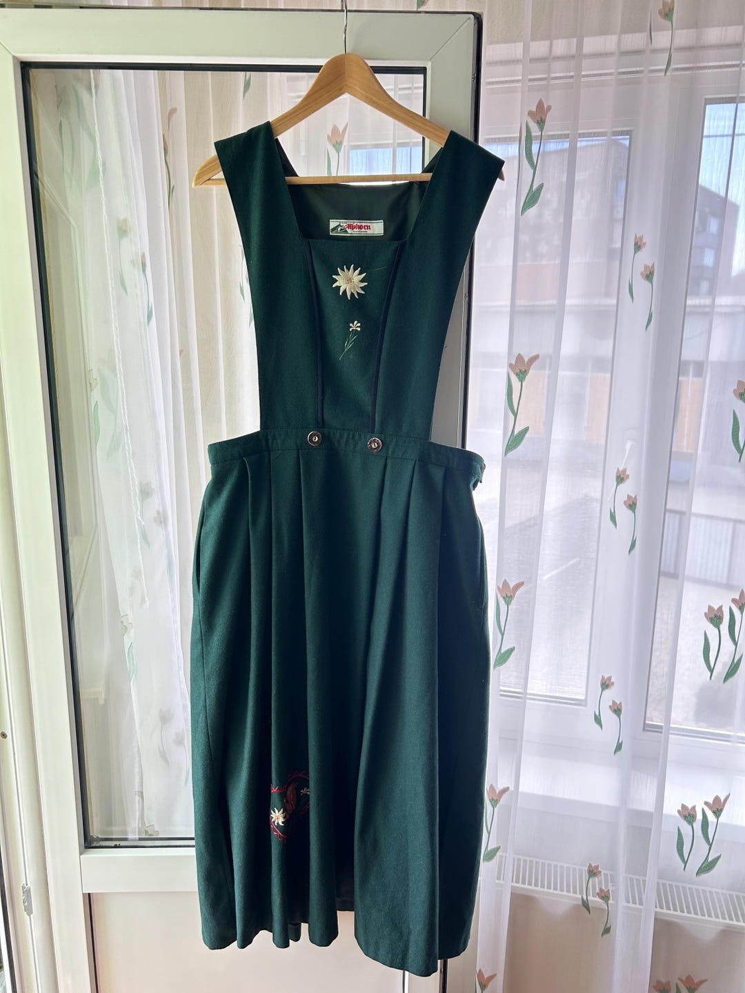 Vintage German Dirndl Dress | Alphorn Trachtenmode | Wool Green ...