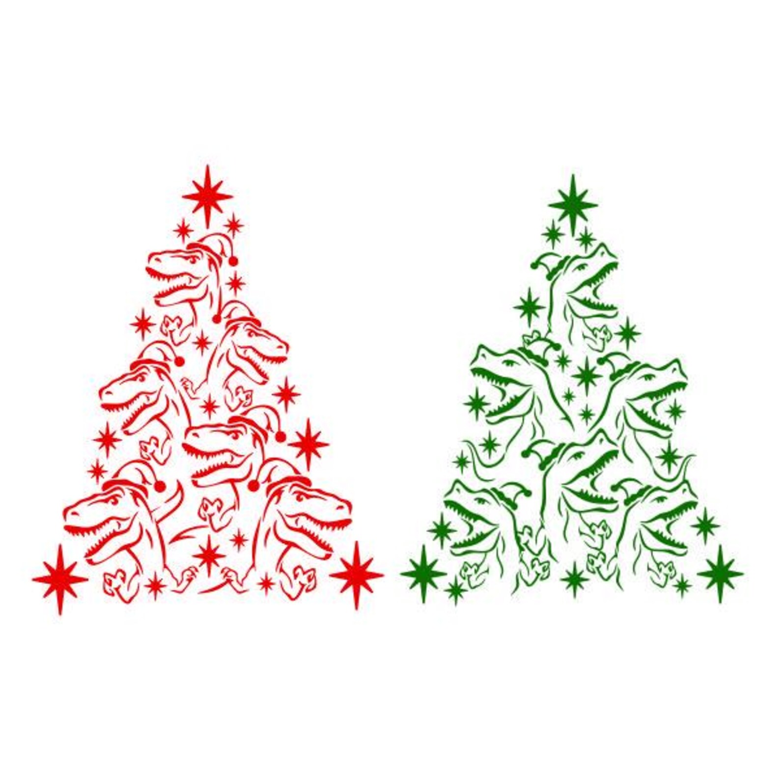 T-rex Dinosaur Christmas Tree SVG: Rex Theme Cuttable Design (digital ...