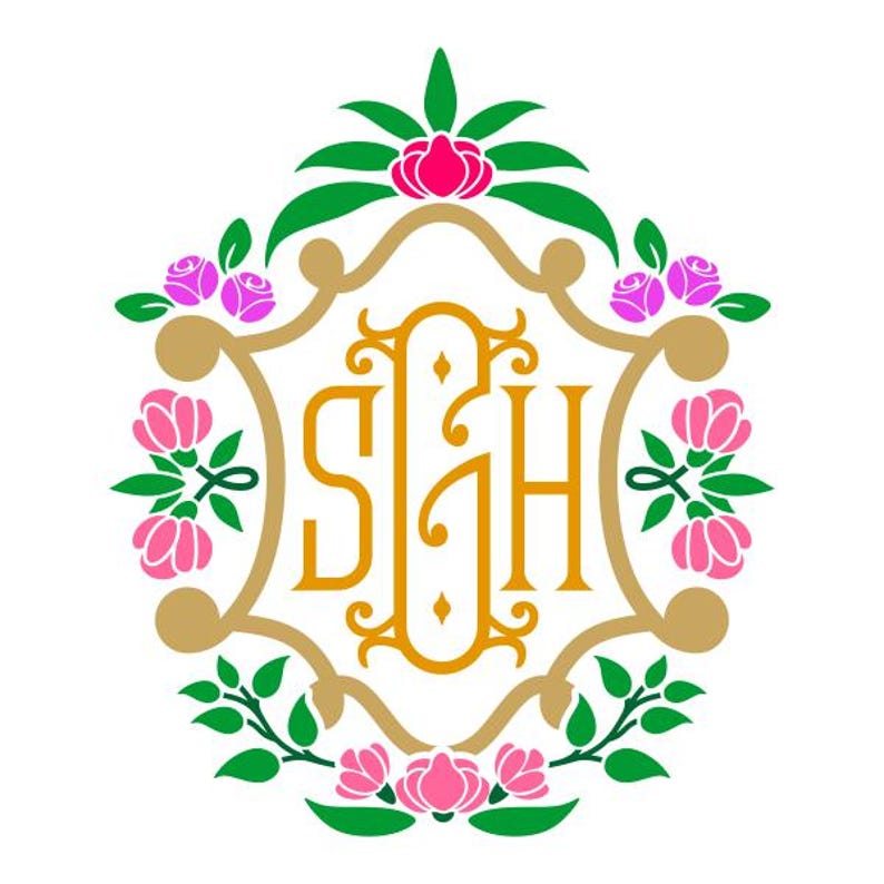 Floral Frame Pack Monogram Cuttable Design SVG PNG DXF & Eps Designs ...