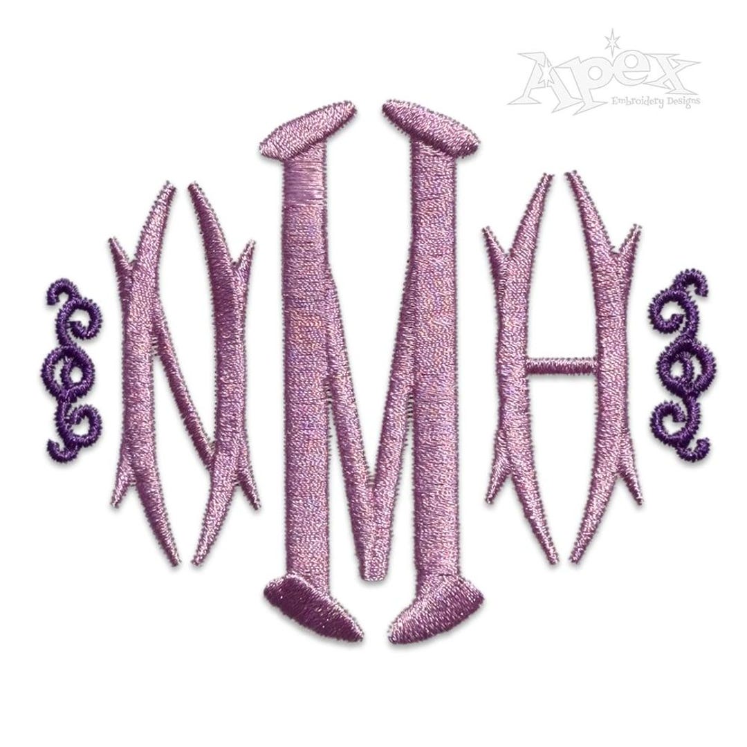 Hampton Monogram Machine Embroidery Font Alphabet Letters INSTANT ...