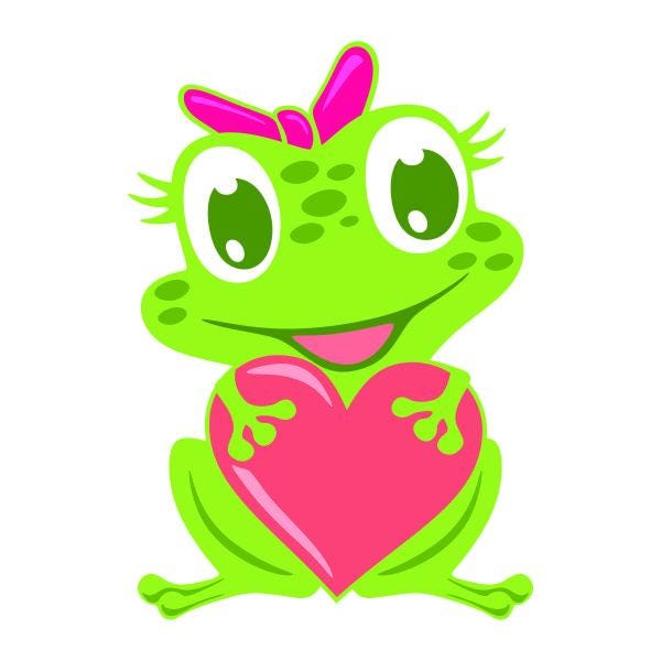 Cute Valentine Frog Cuttable Design SVG PNG DXF & Eps Designs Cameo ...