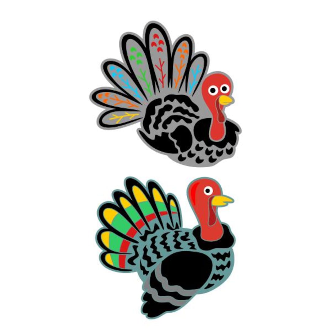 Colorful Turkey Cuttable Design SVG PNG DXF & Eps Designs Cameo File ...