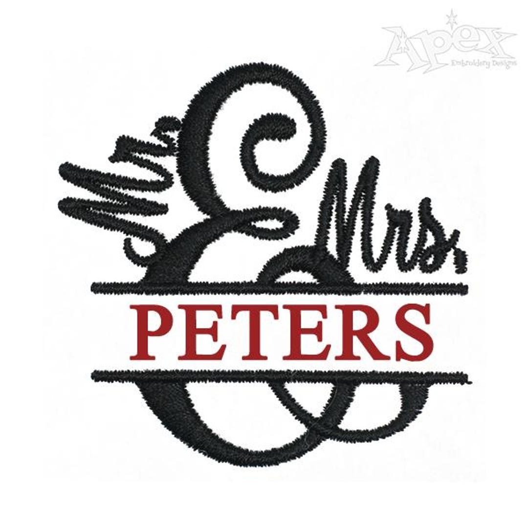 Mr. & Mrs. Split Machine Embroidery Design PES DST JEF Instant Download ...