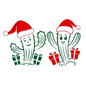 Cactus Christmas Gifts Cuttable Design SVG PNG DXF & Eps Designs Cameo ...