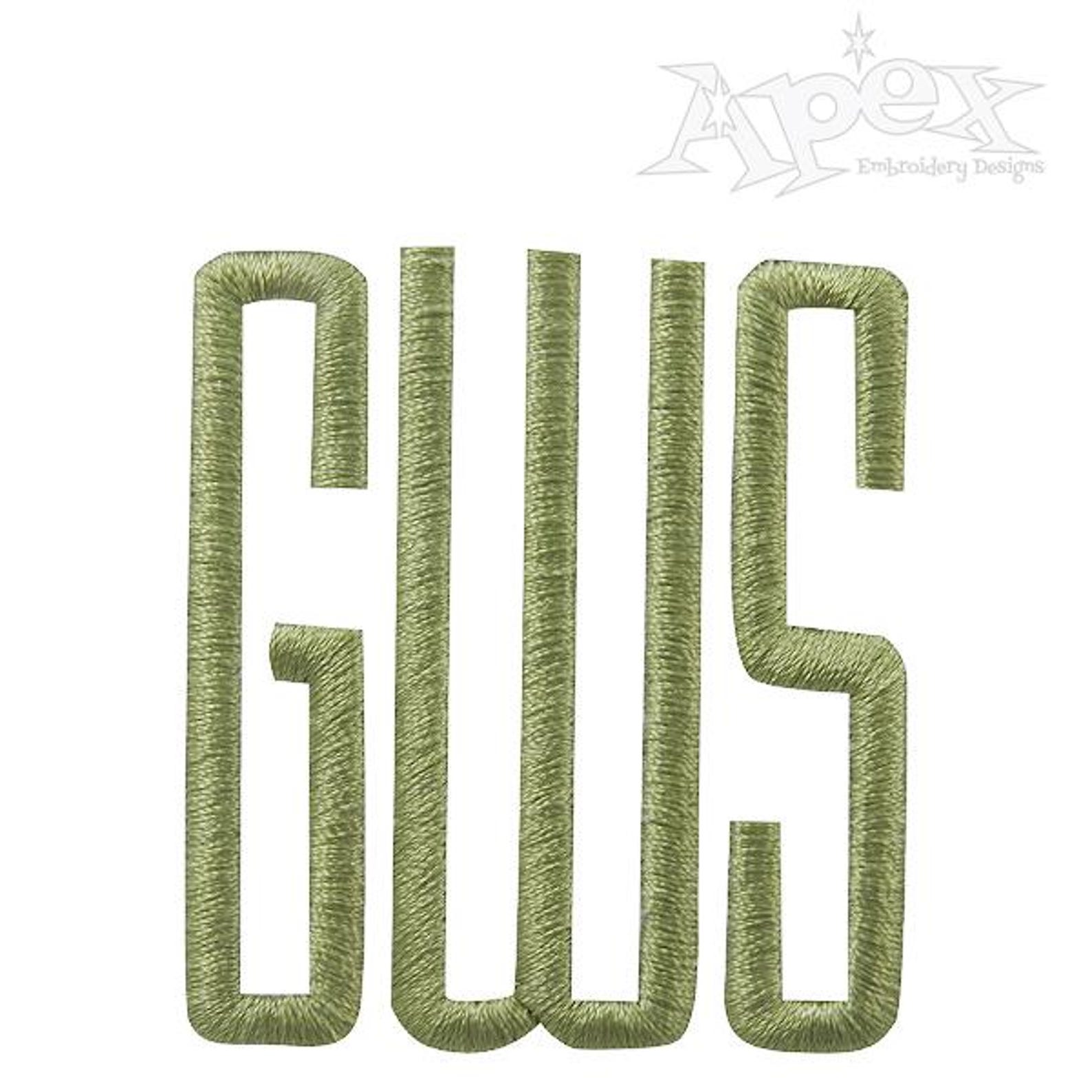 Gentlemen Slim Machine Embroidery Font Alphabet Letters INSTANT ...