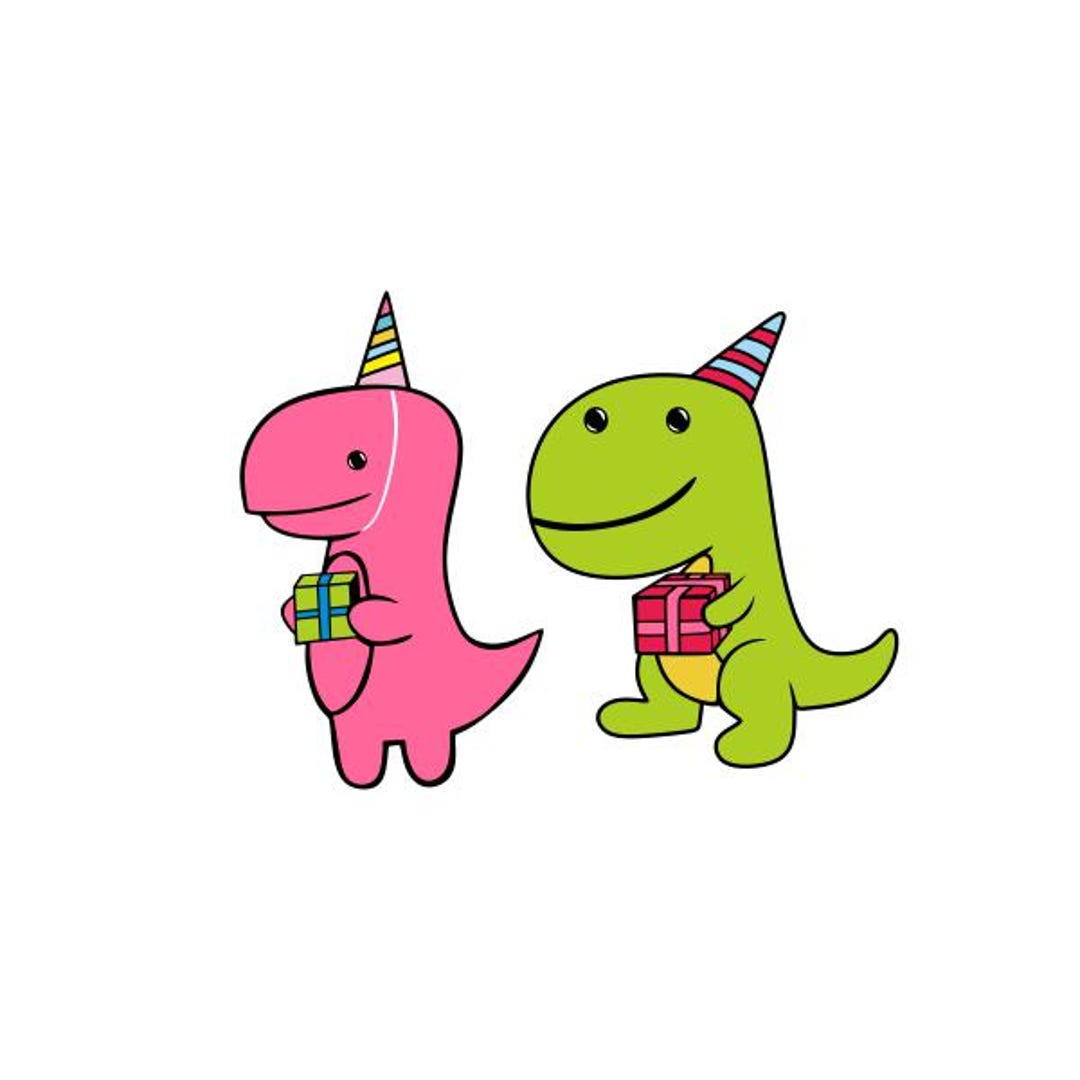 Cute Dino Birthday Party Cuttable Design SVG PNG DXF & Eps Designs ...