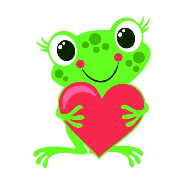 Cute Valentine Frog Cuttable Design SVG PNG DXF & Eps Designs Cameo ...