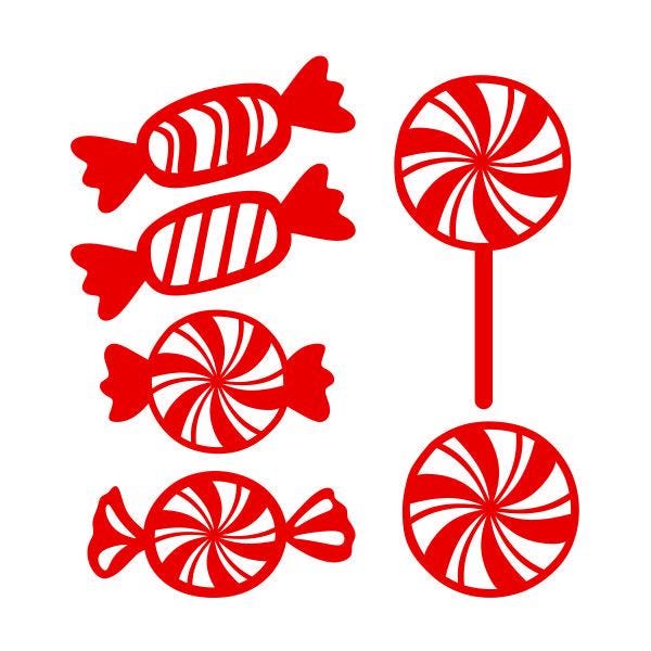 Peppermint Candy Pack Cuttable Design SVG PNG DXF & Eps Designs Cameo ...