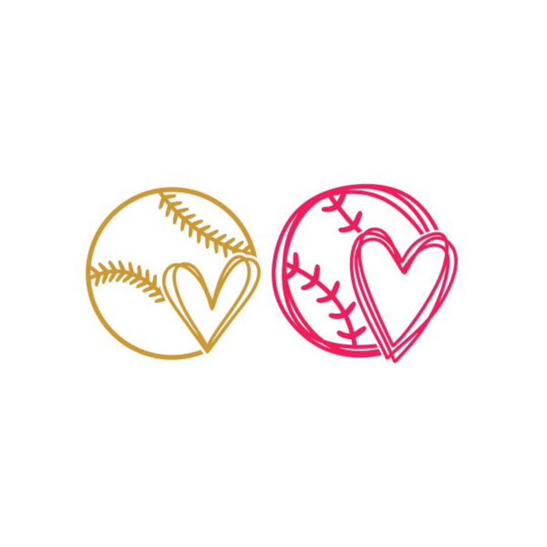 Baseball Heart Svg Cuttable Design SVG PNG DXF & Eps Designs Cameo File ...