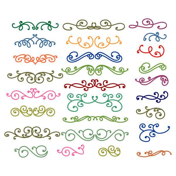 Doodle Flourishes Cuttable Design SVG PNG DXF & Eps Designs Cameo File ...