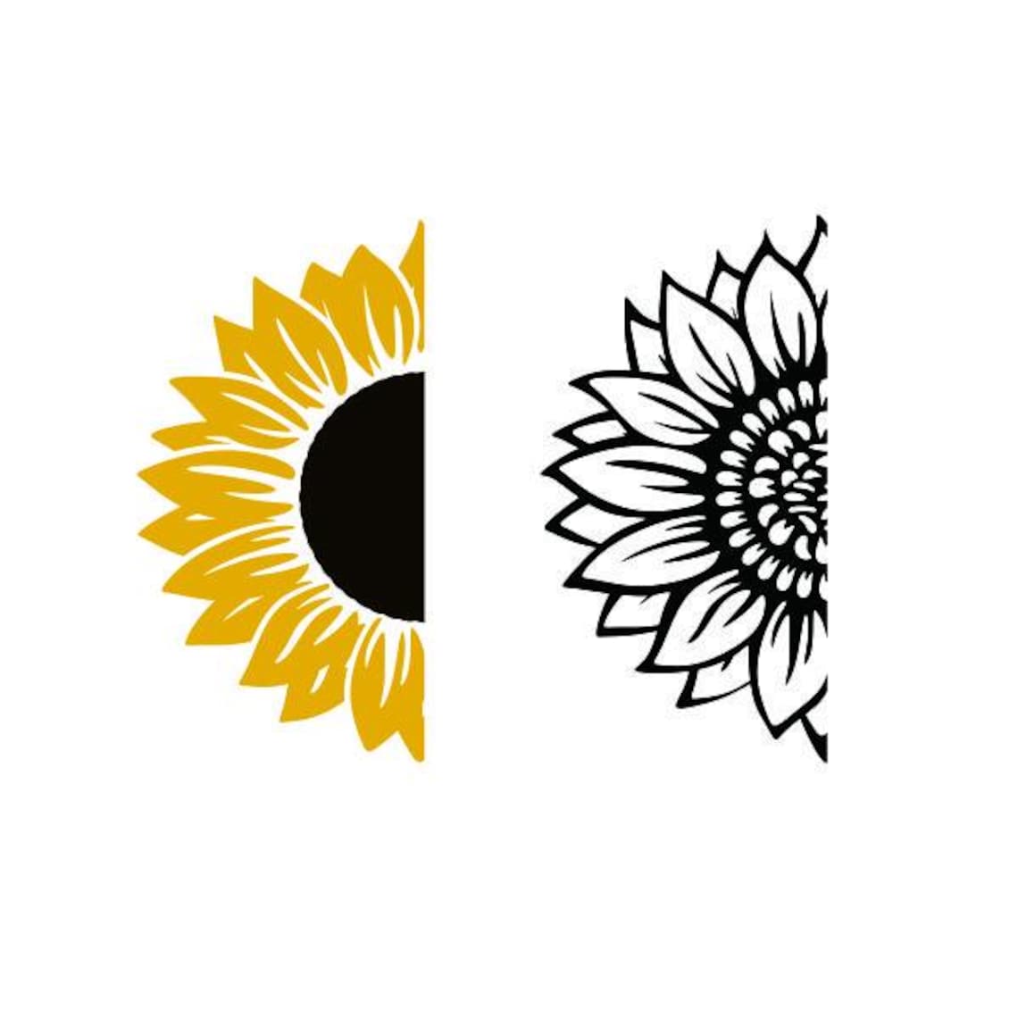 Half Sunflower Svg Cuttable Design SVG PNG DXF & Eps Designs Cameo File ...