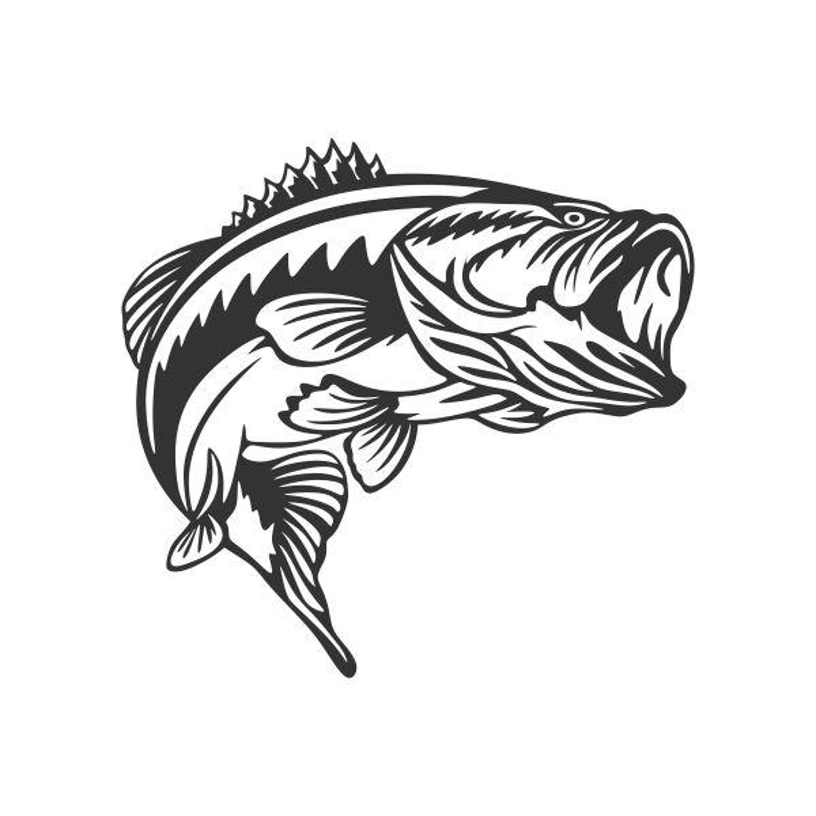 Bass Fish Svg Cuttable Design SVG PNG DXF & Eps Designs Cameo File ...
