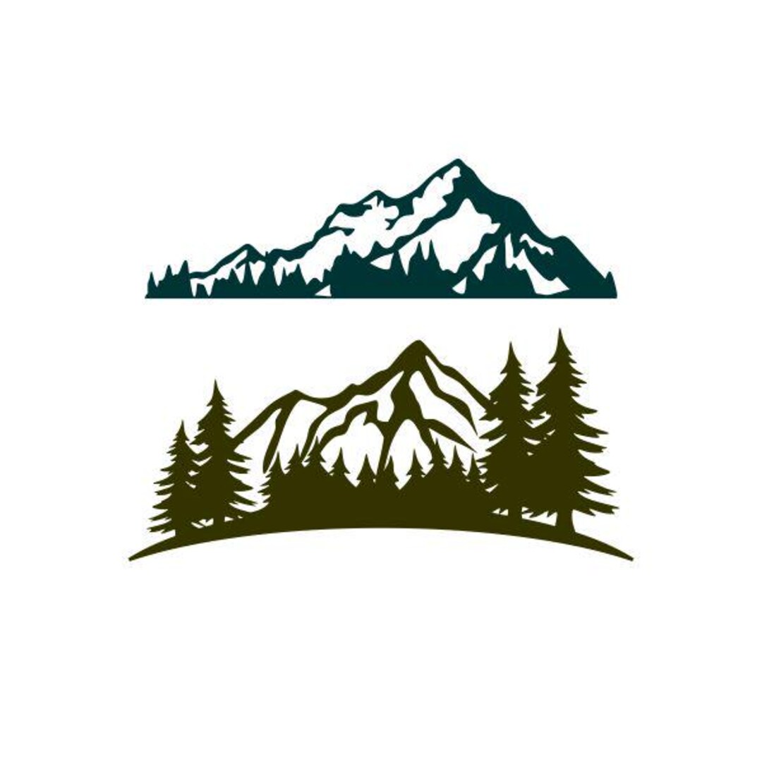 Mountain Scene Cuttable Design SVG PNG DXF & Eps Designs Cameo File ...