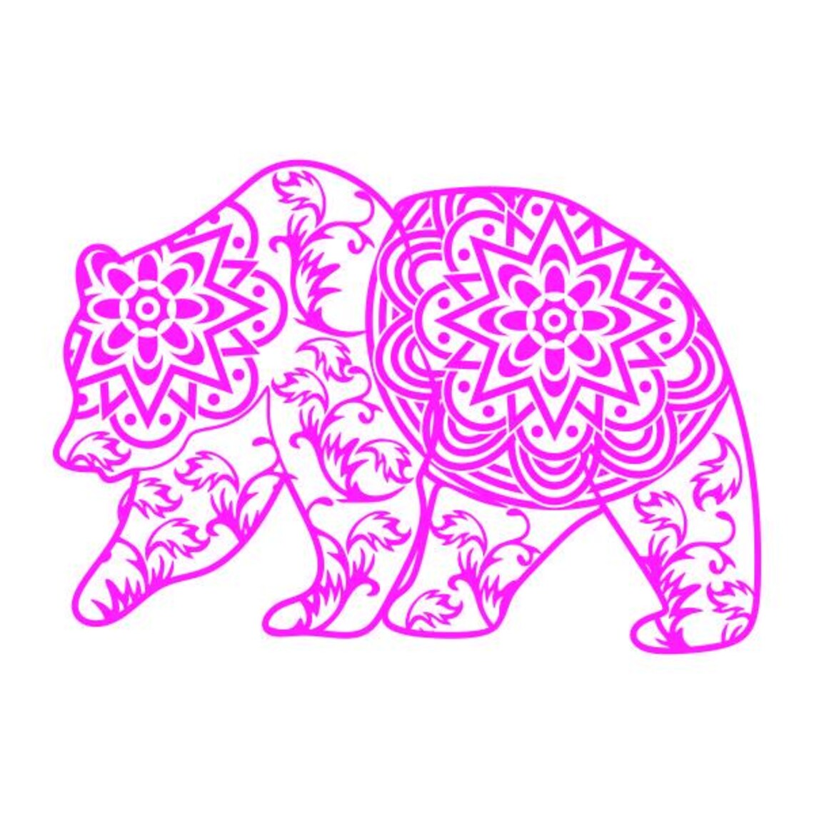 Mehndi Bear Cuttable Design SVG PNG DXF & Eps Designs Cameo File ...