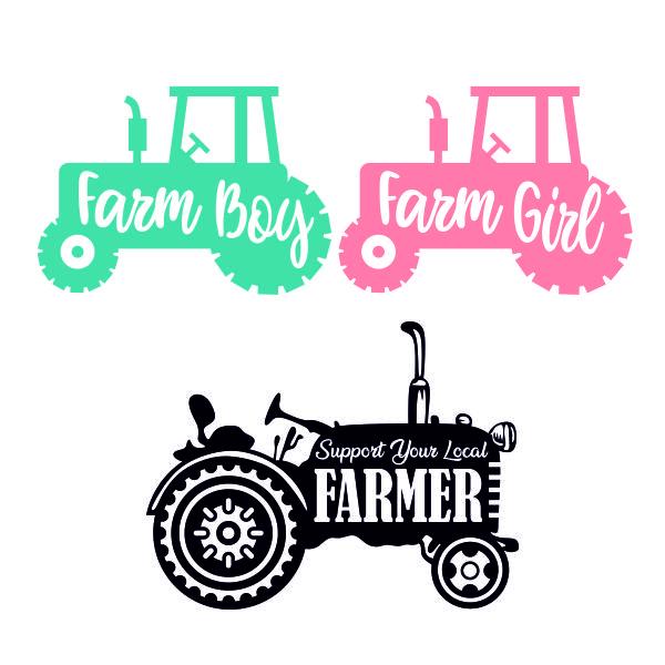 Farm Tractor Pack Cuttable Design SVG PNG DXF & Eps Designs Cameo File ...