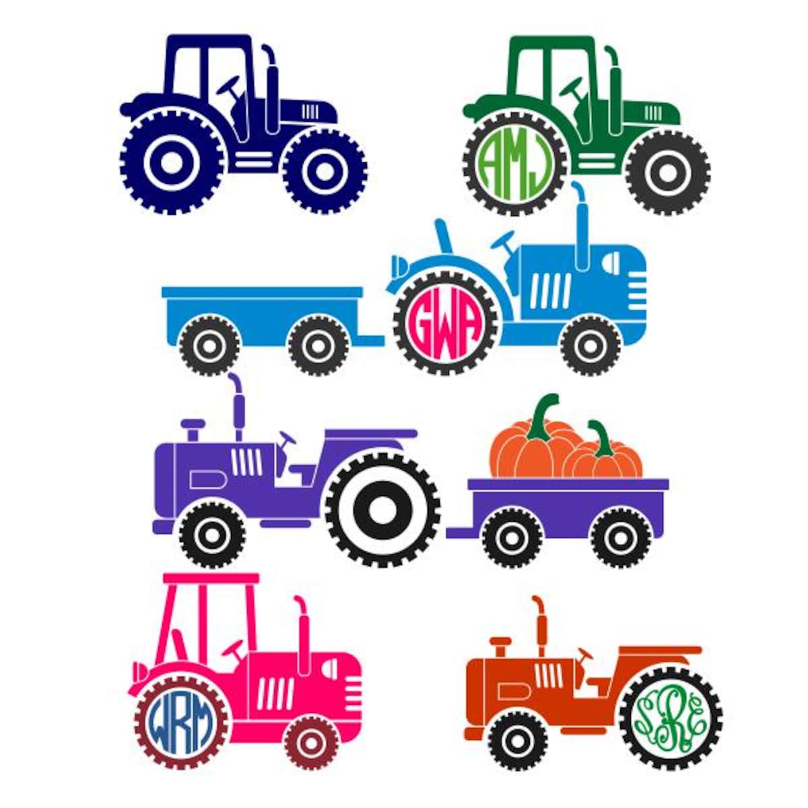 Tractor Pack Cuttable Design SVG PNG DXF & Eps Designs Cameo File ...