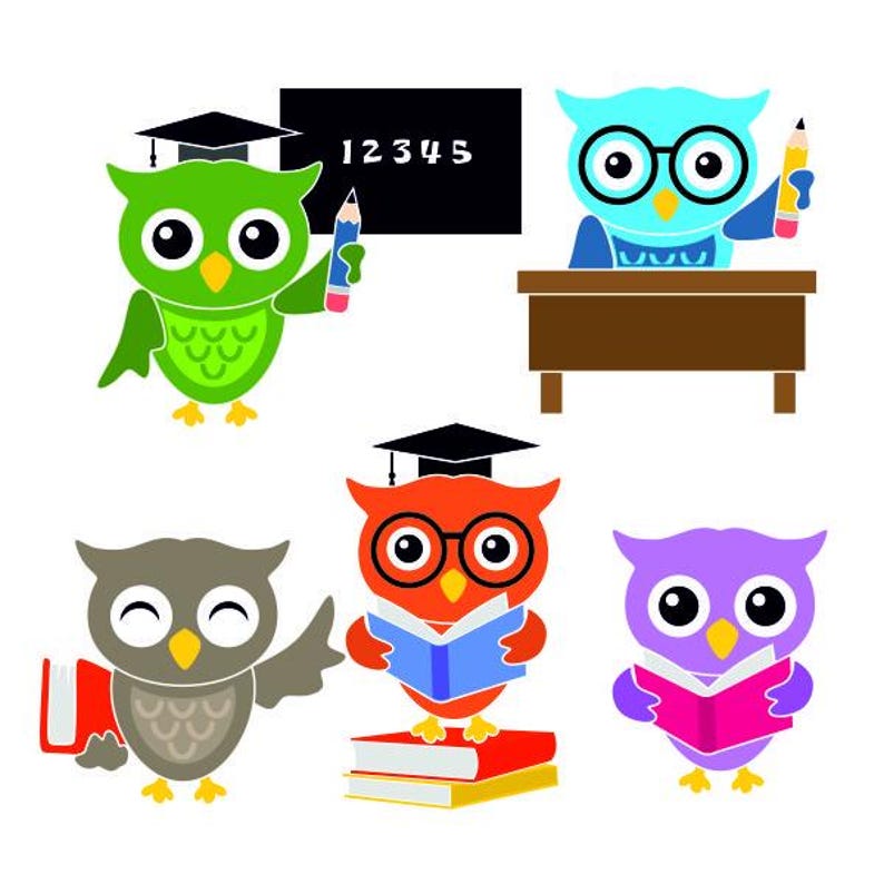 School Owl Cuttable Design SVG PNG DXF & Eps Designs Cameo File ...