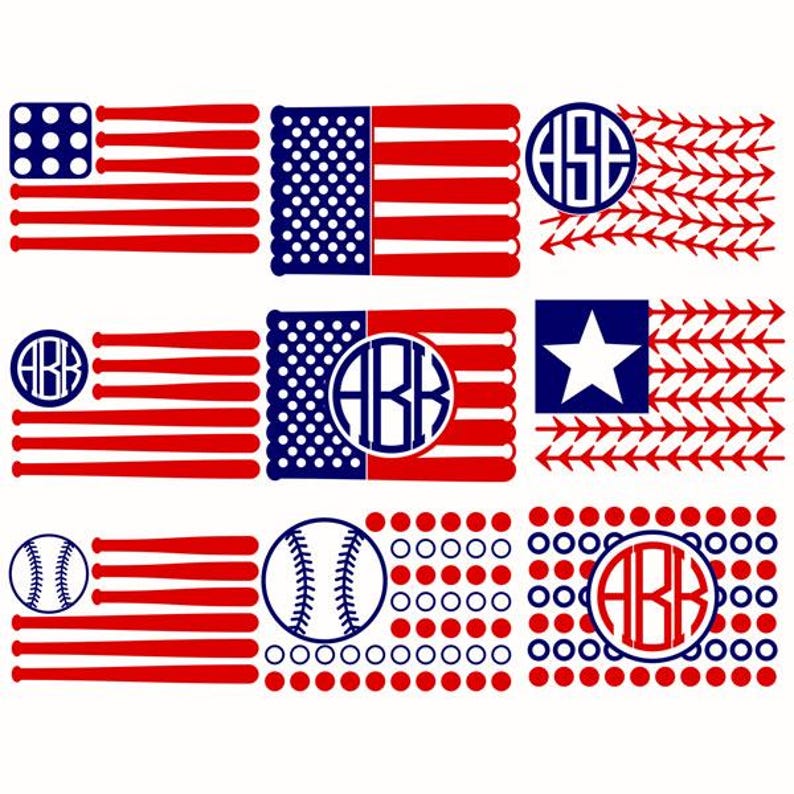 Baseball Flags Usa Cuttable Design SVG PNG DXF & Eps Designs Cameo File ...