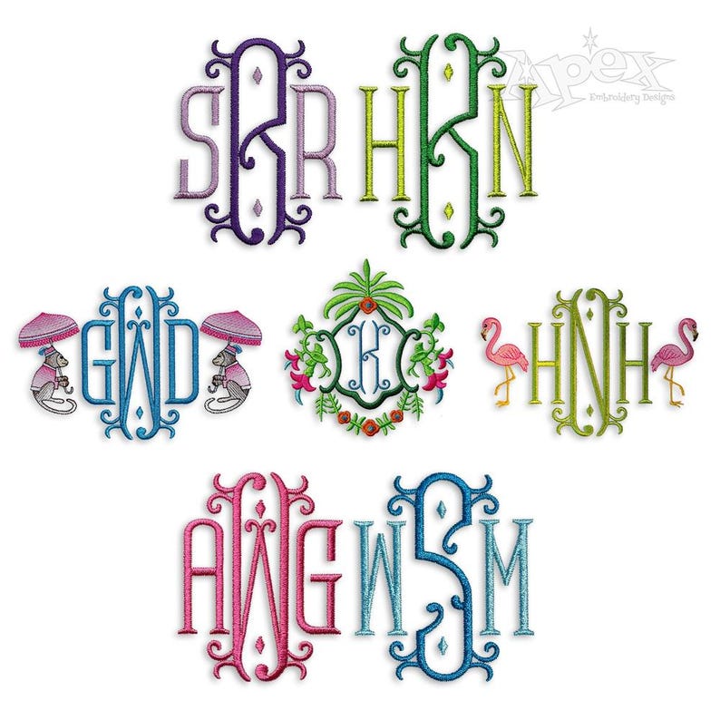 Vienna Monogram Machine Embroidery Font Alphabet Letters INSTANT ...